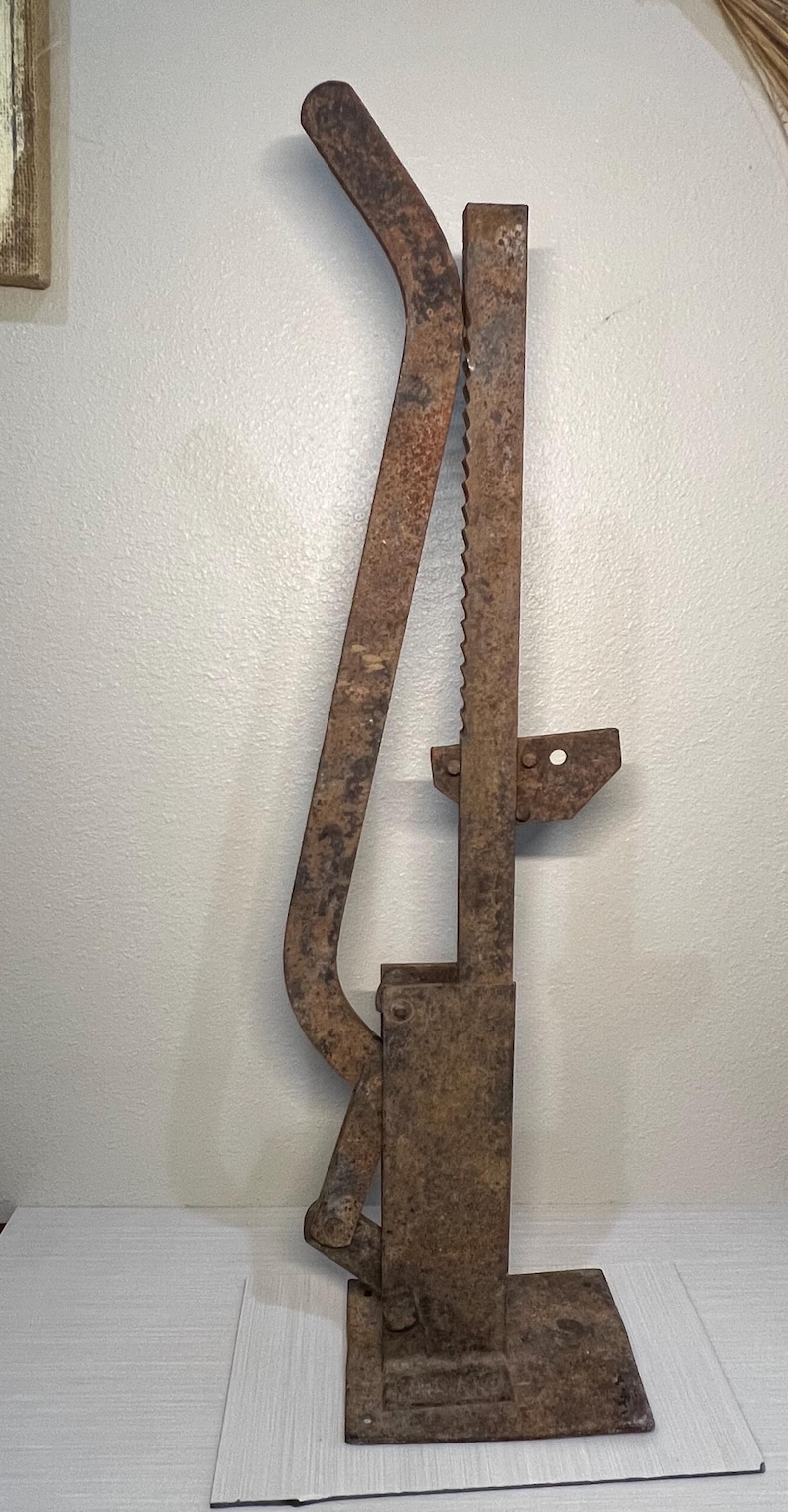 Antique Wagon Jack – Early 1900s Rusted Metal Farm Tool, Rustic Western ...