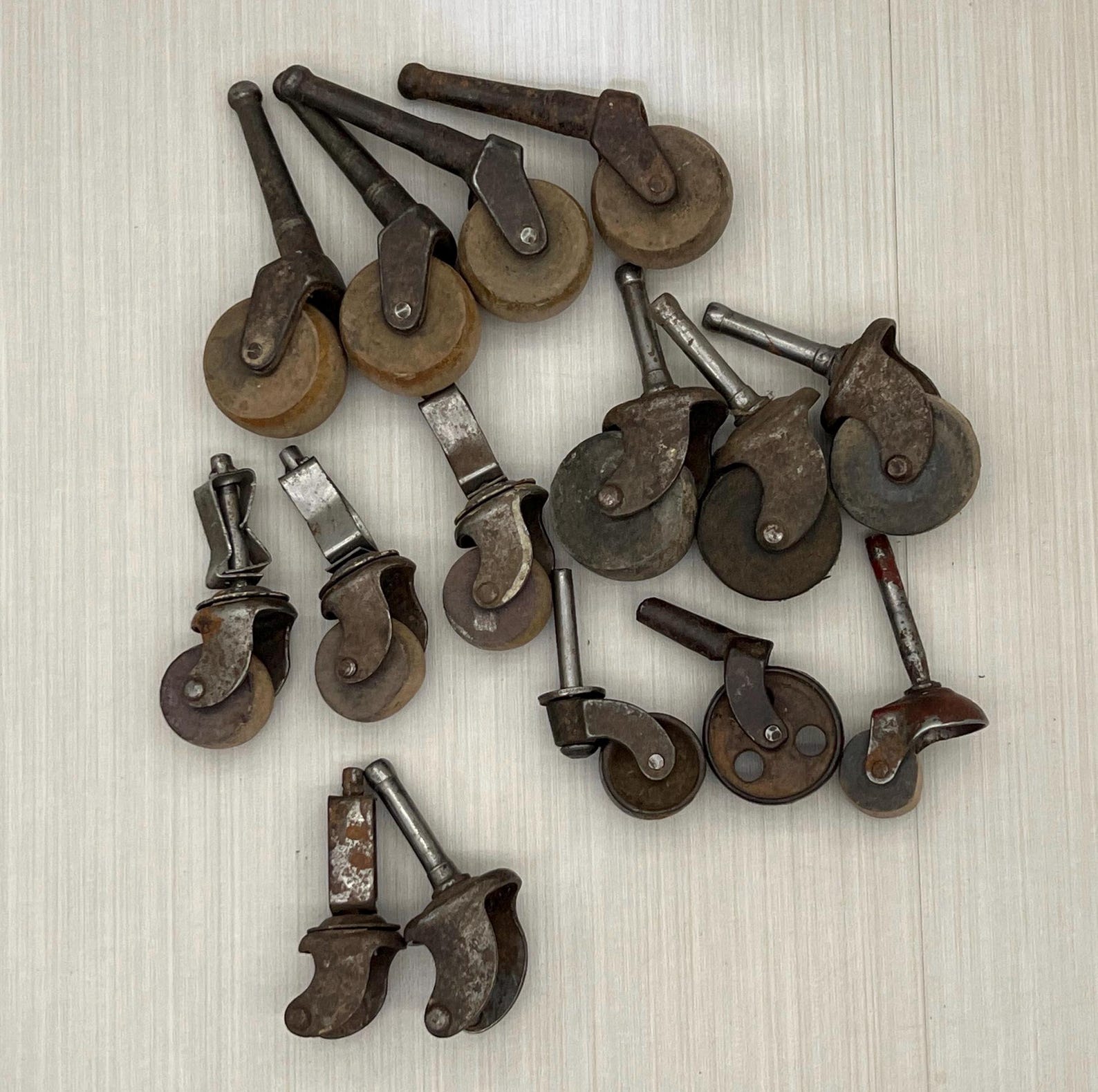 Vintage Antique Caster Wheels Metal Wood Wheels Industrial - Etsy