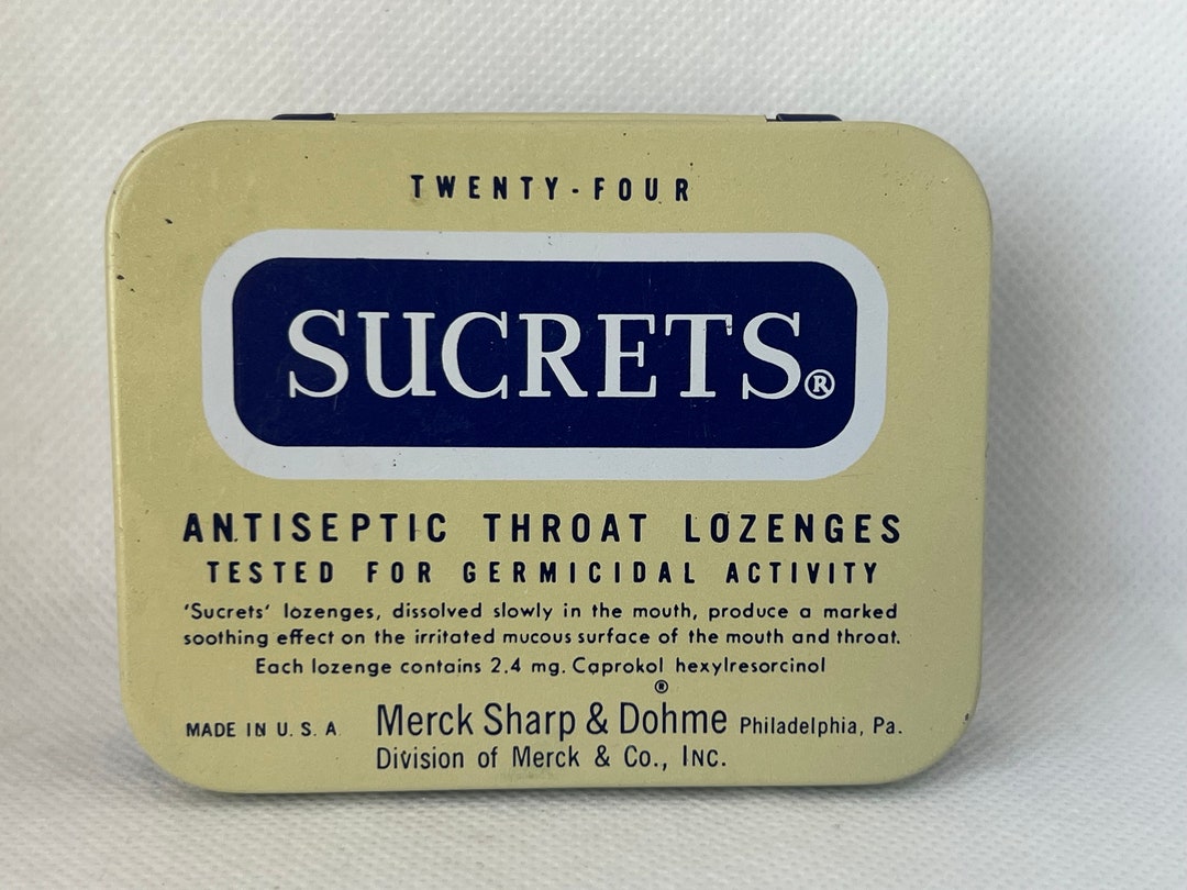 Vintage SUCRETS Tin, Mid 60's Merck Sharp & Dohme, Clean - Etsy