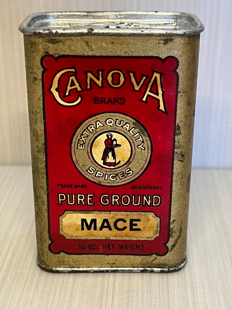 Vintage Canova Brand Mace - Spice Tin, Maury-cole Company Early 1900's ...
