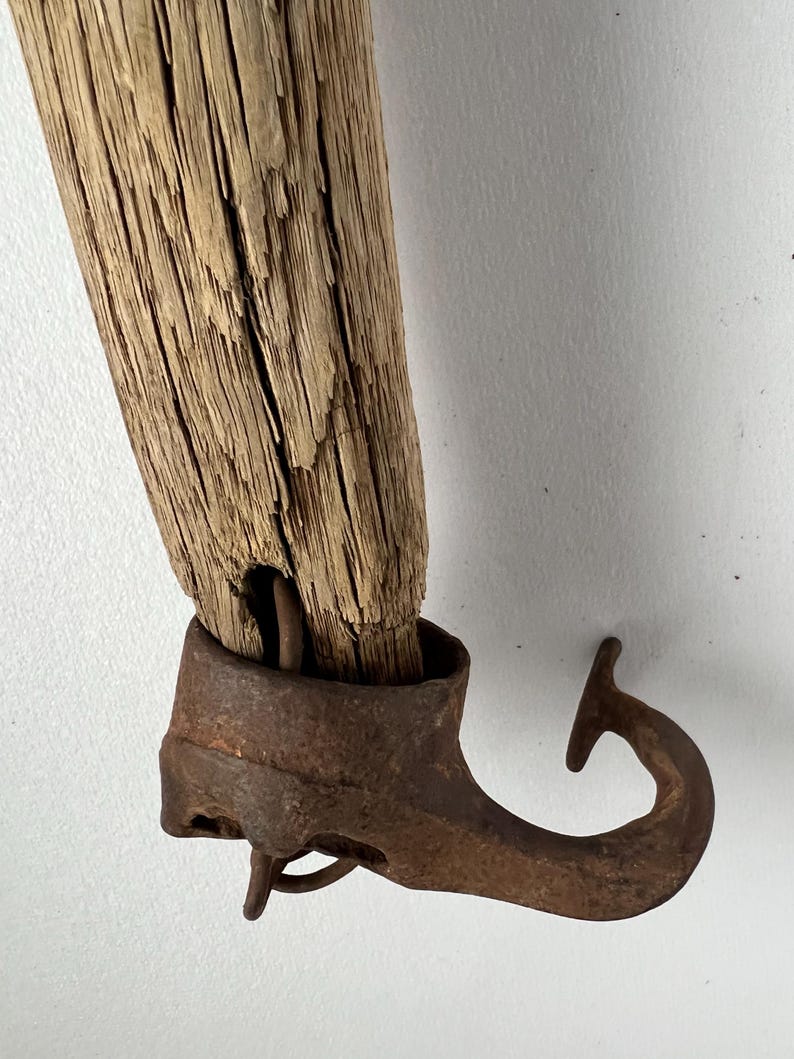 Antique Wooden Singletree With Iron Hooks – Rustic Farmhouse Western ...