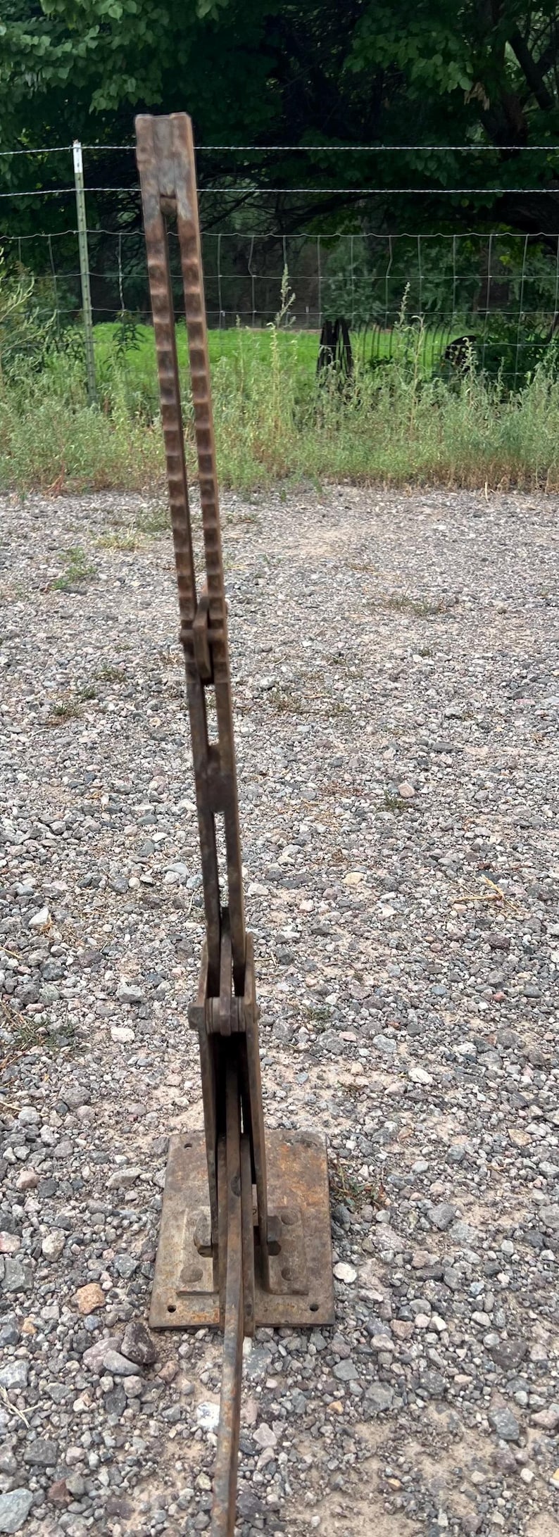 Antique Wagon Jack – Early 1900s Rusted Metal Farm Tool, Rustic Western ...