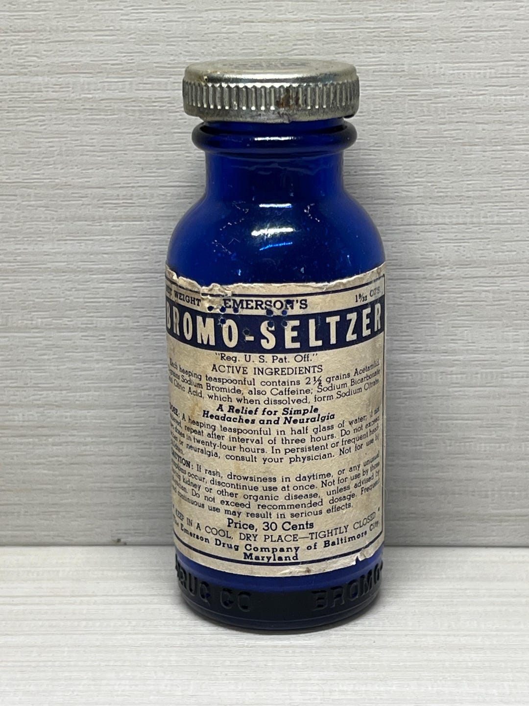 Cobalt Blue Emerson Bromo-seltzer Bottle – Original Lid – 1915–1921 - Etsy