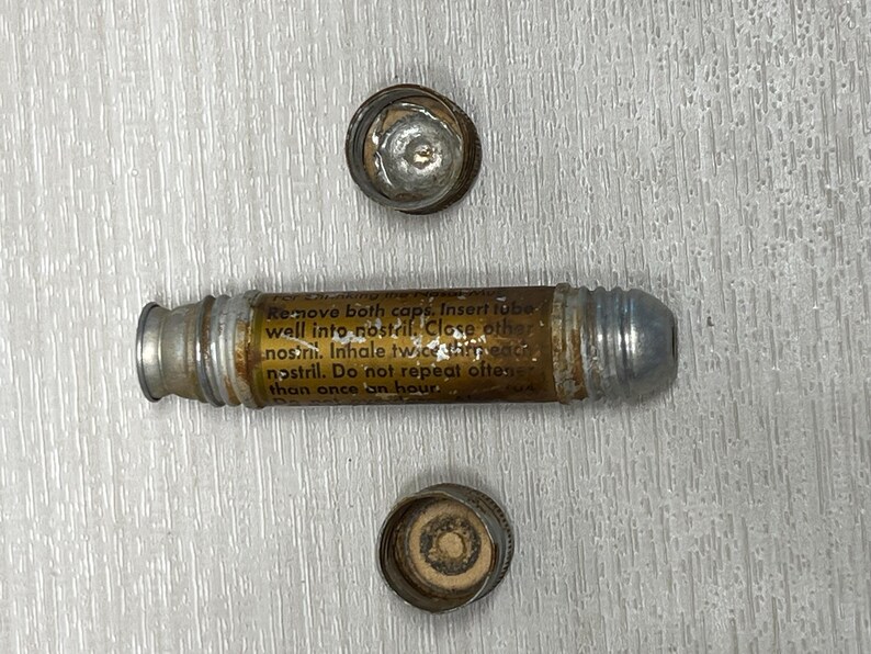 Vintage Benzedrine Inhaler Tube Collectible Item WWII Empty Ca. 1940's ...