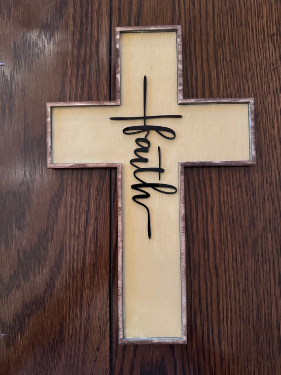 Engraved Wooden Cross Picture Frame