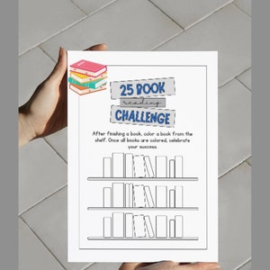 25 Book Reading Challenge Digital File PDF and PNG - Etsy