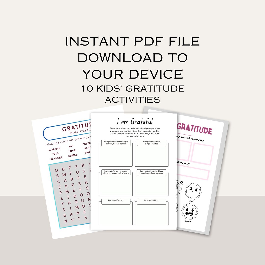 GRATITUDE for Kids Worksheet Activities Bundle - Etsy