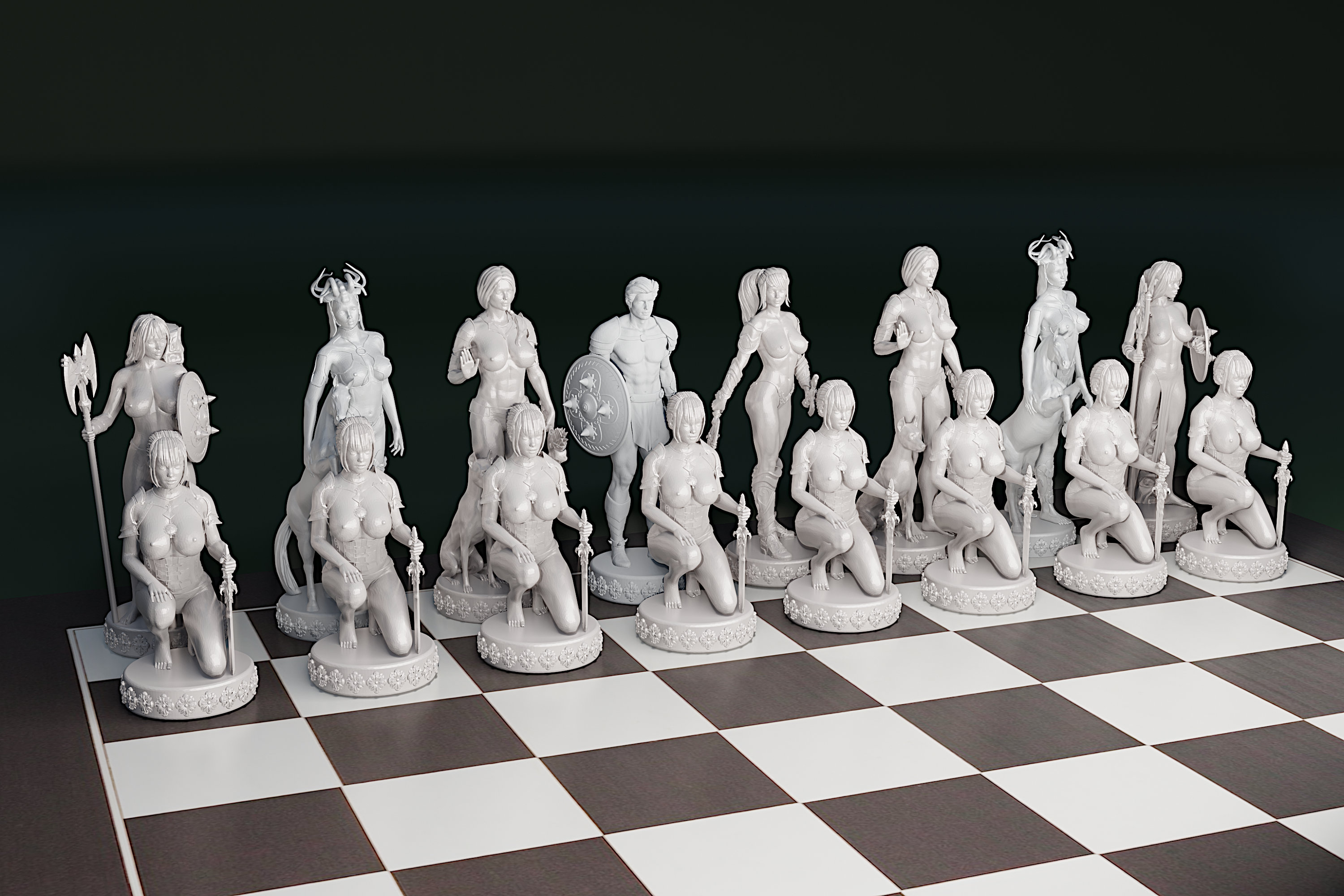 Sexy Chess Pieces For 3d Printing Etsy