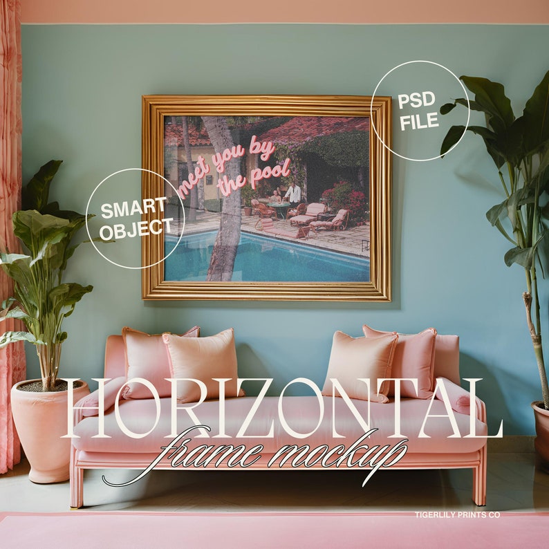 Horizontal Poster Template, Digital Frame, Blank Art Mockup, Trendy ...