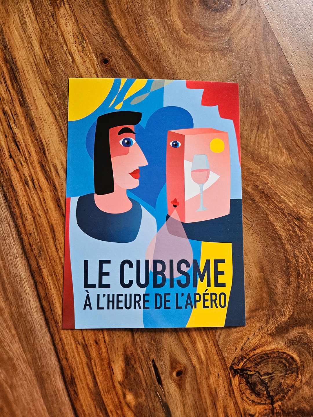 Arty Humor Postcard, Cubism at Aperitif Time - Picasso-style Rosé Cubi ...