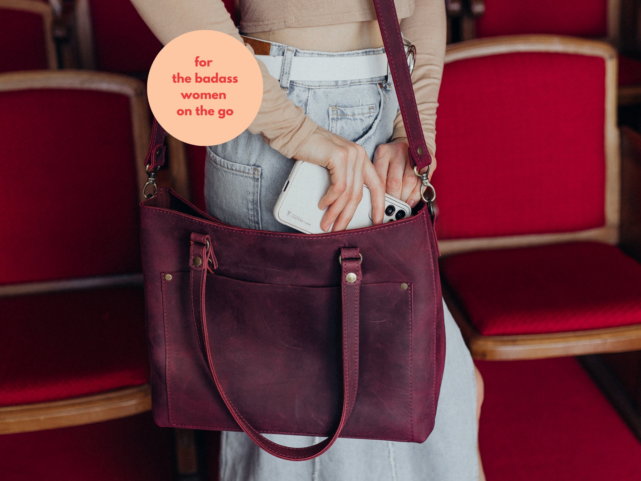 Leather Shoulder Bag for Laptop, Notepad and Binders, Large Leather ...