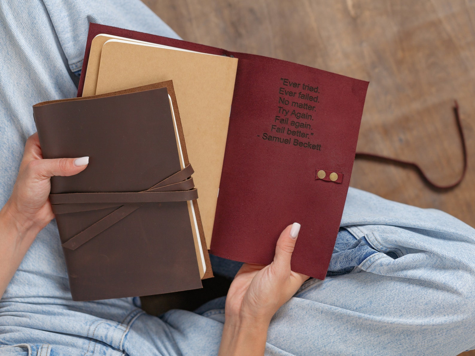 Refillable Leather Journal, Personalized Notebook Cover, Birthday ...