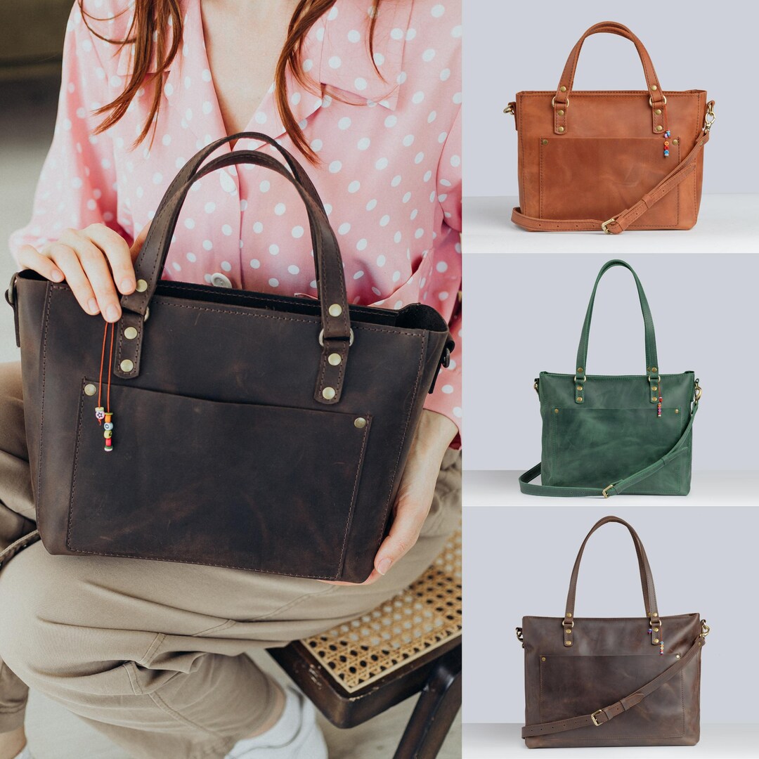 Leather Shoulder Bag for Laptop, Notepad and Binders, Large Leather ...