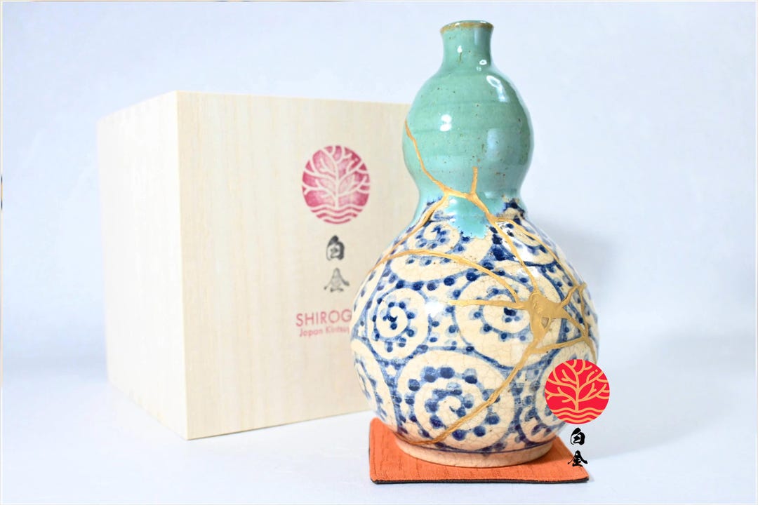 Kintsugi Flower Vase Decor, Kintsugi Japanese Vintage Vase, Wabi Sabi ...