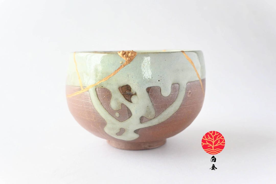 Kintsugi Vintage Tea Bowl, Modern Kintsugi Matcha Chawan, Wabi Sabi ...