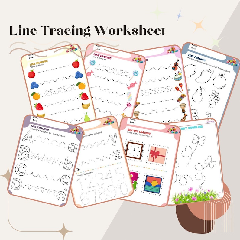 Preschool Line Tracing Worksheets, Lines Trace Pages Printable ...