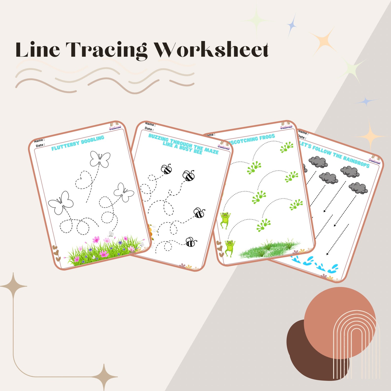 Preschool Line Tracing Worksheets, Lines Trace Pages Printable ...