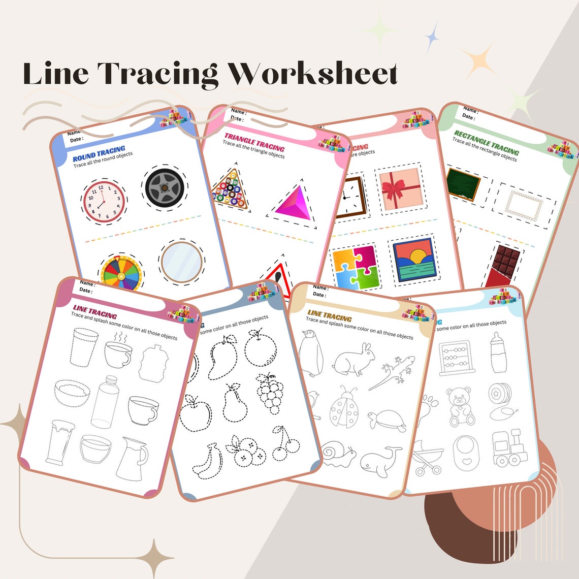 Preschool Line Tracing Worksheets, Lines Trace Pages Printable ...