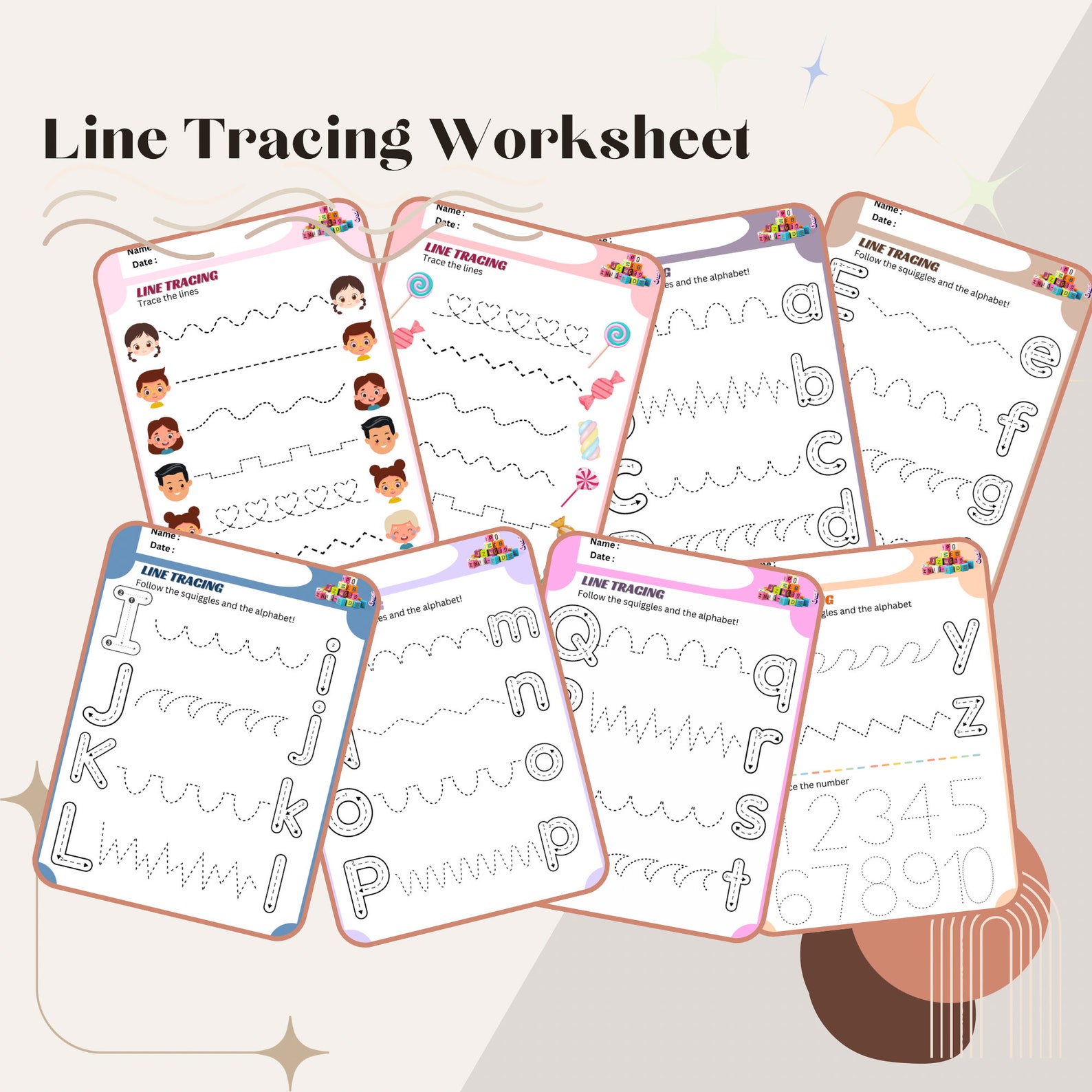 Preschool Line Tracing Worksheets, Lines Trace Pages Printable ...