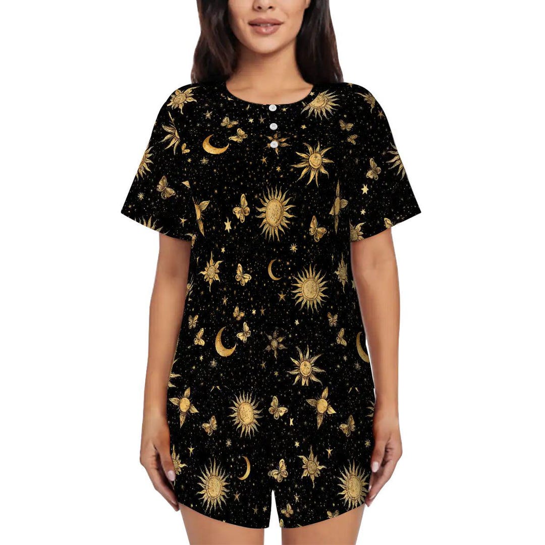 Celestial Pajama Set, Sun Moon Astrology Loungewear - Etsy