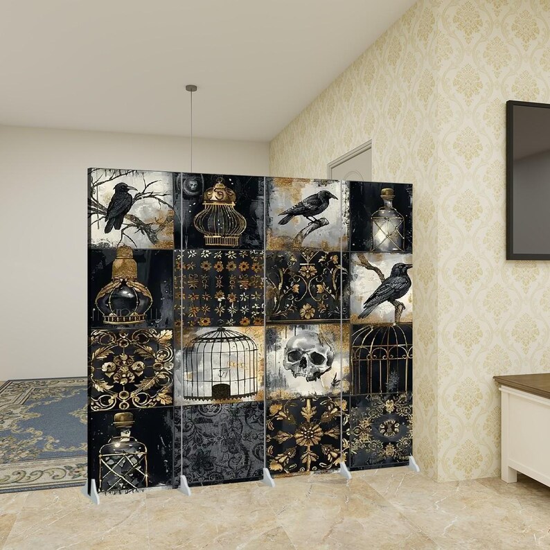Gothic Raven Room Divider: Dark Academia Decor, Witchcore Style - Etsy