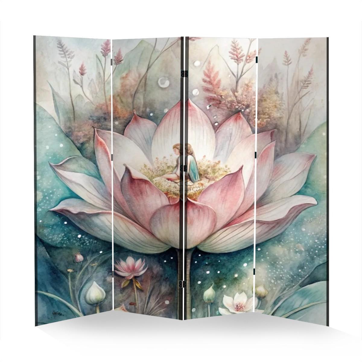 Fairy in Lotus Flower Room Divider: Whimsical Boho Privacy Screen - Etsy