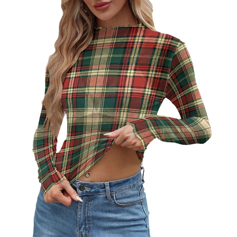 Womens Green Tartan Top - Etsy