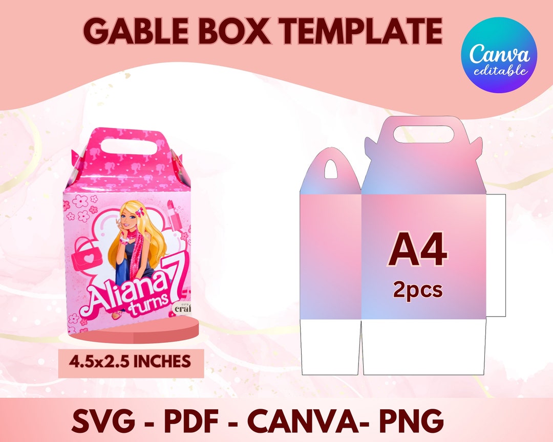 Gable Box Template Canva, Gable Box Svg for Cricut, Gift Box Template ...