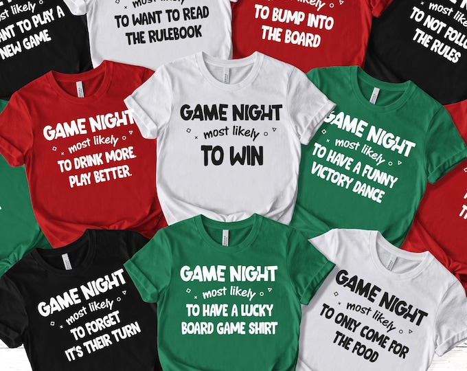 Game Night Custom Shirt, Funny Game Night Shirts, Matching Family Board ...