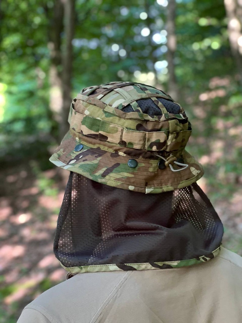 Summer Bucket Hat With Neck Protection, Tactical Boonie Cap, Outdoor ...