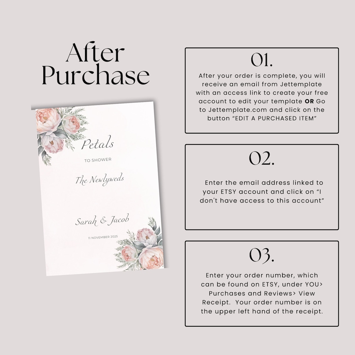 Petal Toss Template, Dusty Rose Wedding Signage, Pink Peonies Reception ...