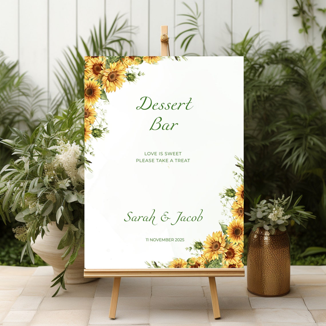 Wedding Dessert Table Signage, Sunflower Reception Signage, Desserts ...