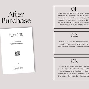 Wedding Program QR Code Sign, Minimal Reception Signage, Whimsical ...