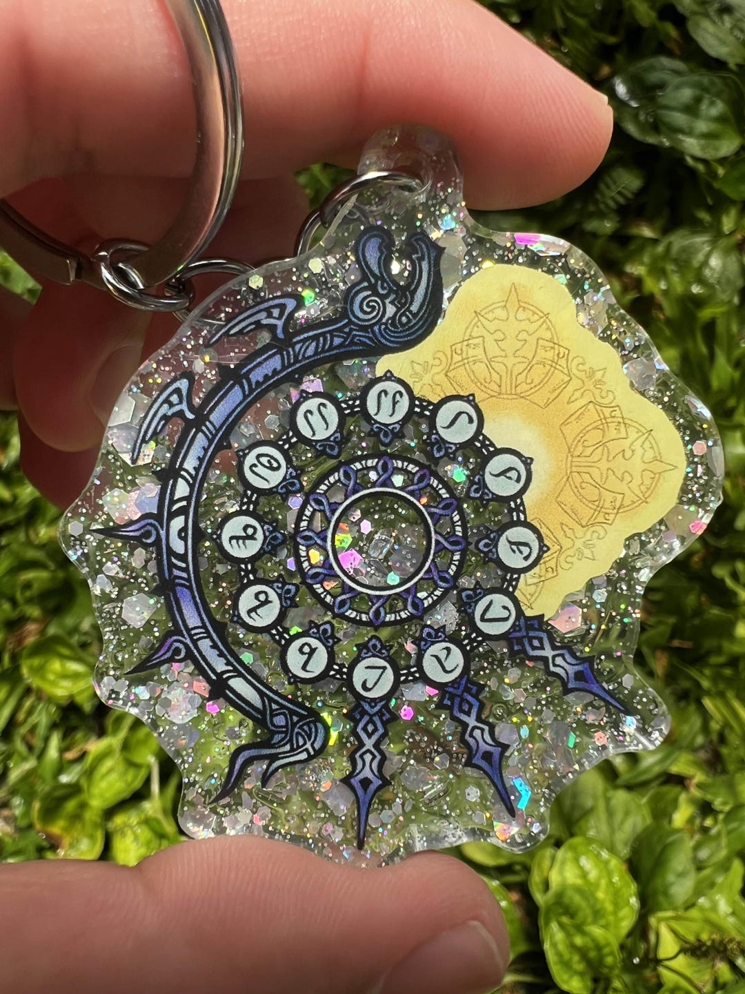 FFXIV DSR Themed Glitter Acrylic Keychain - Time Loop & Rune - Etsy