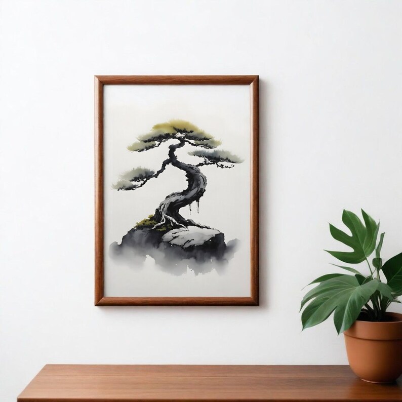 Bonsai Printable Art Japanese Tree Print Tiny Tree Print Bonsai Print ...
