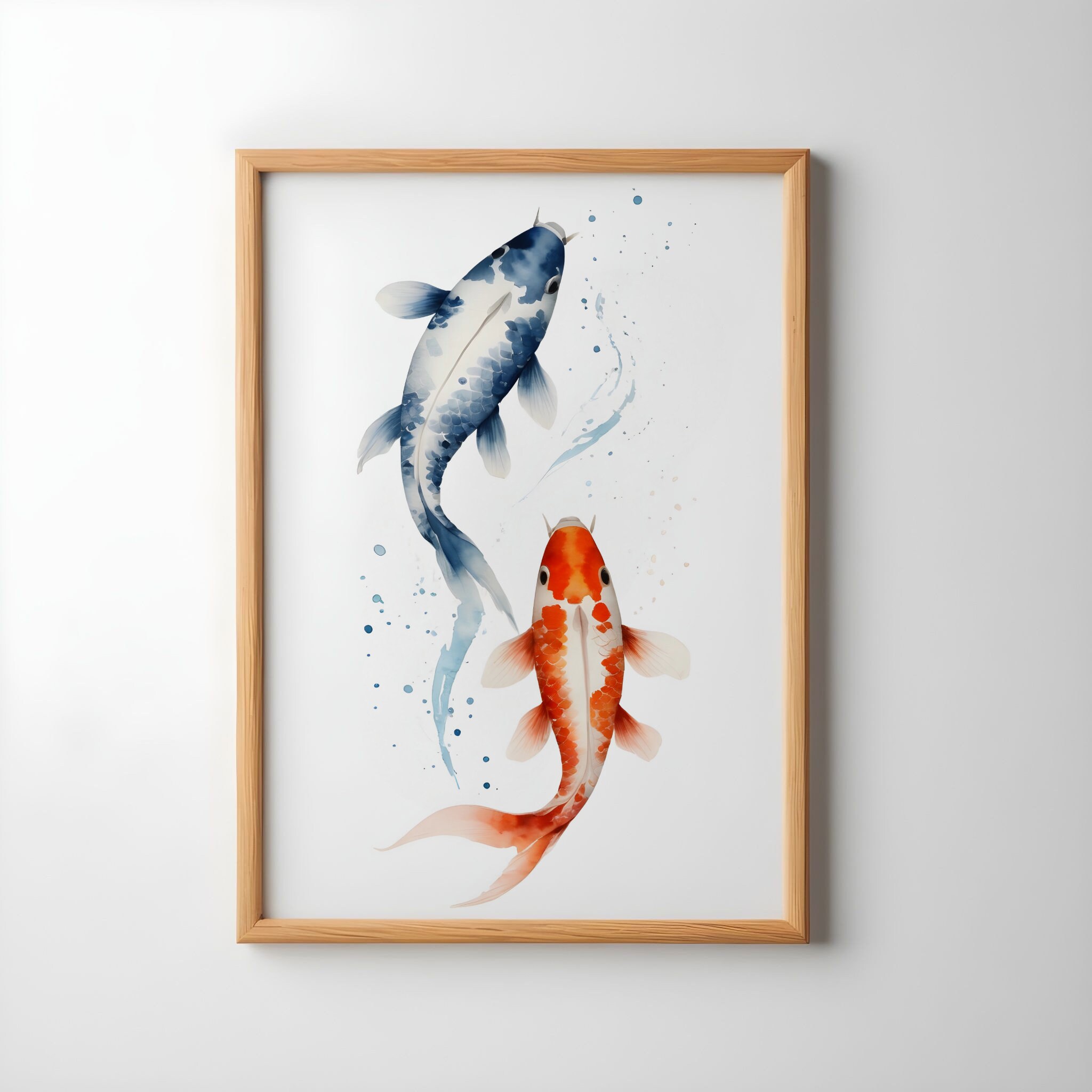 Koi Fish Art Print Koi Fish Poster Koi Fish Watercolor koi Fish Wall ...