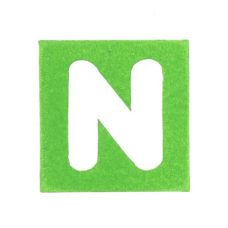 Alphabet Letter ‘N’ Handmade Linocut Print 4x4inches - Etsy