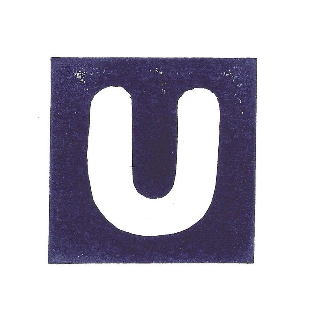 Alphabet Letter ‘U’ Handmade Linocut Print 4x4inches - Etsy