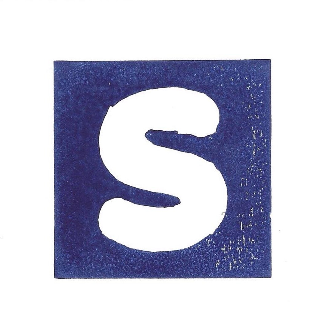 Alphabet Letter ‘S’ Handmade Linocut Print 4x4inches - Etsy