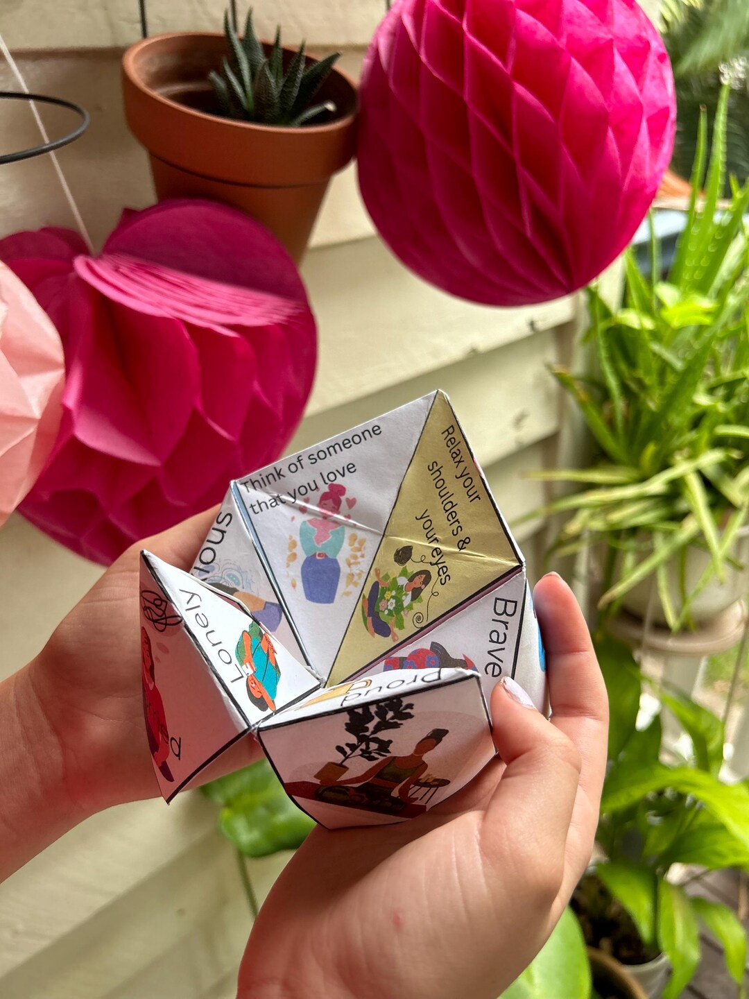 Reflection Cootie Catcher, Fortune Teller, Chatterbox // Printed - Etsy