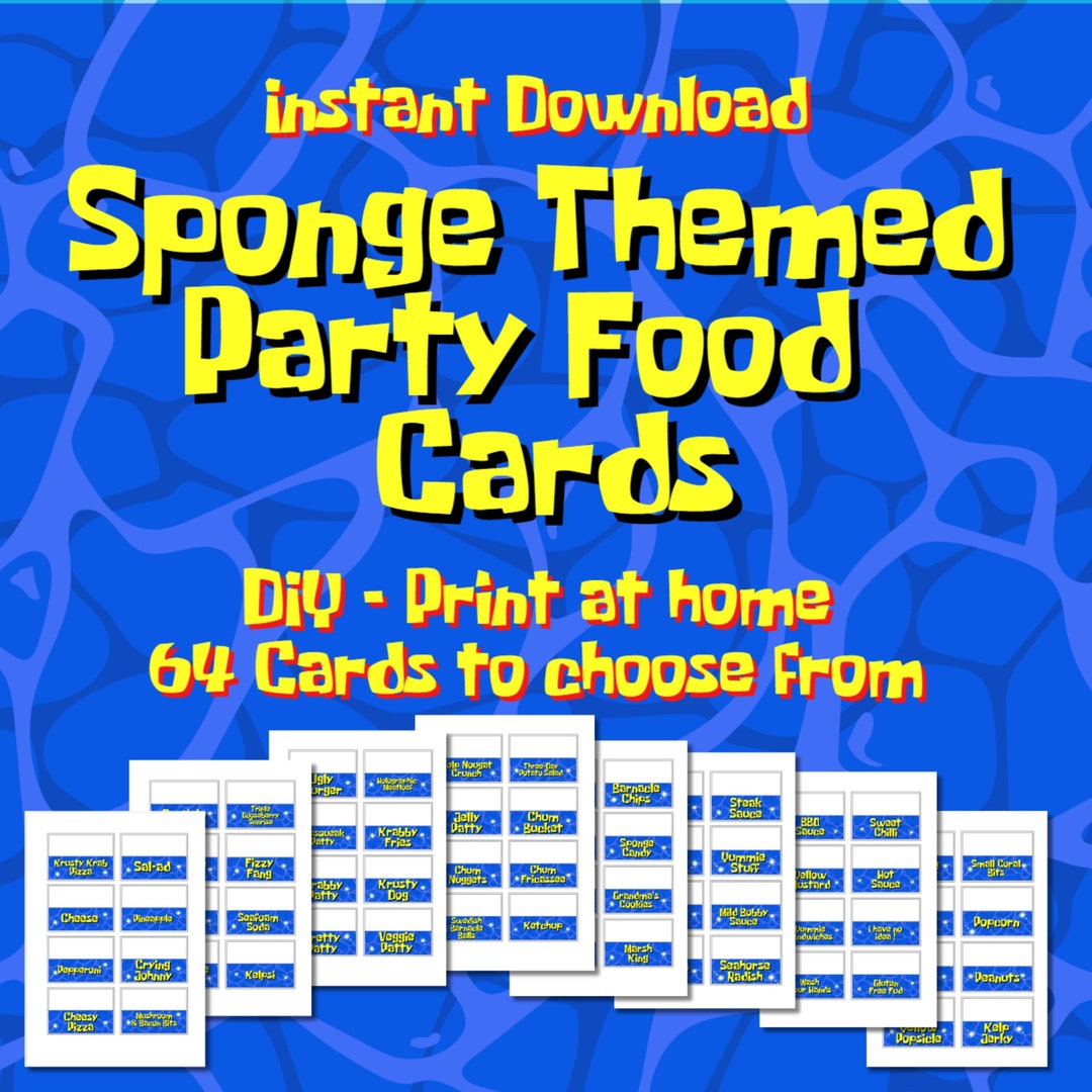 Sponge Funny Party Food ID Cards, 64 DIY Party Decoration Designs ...