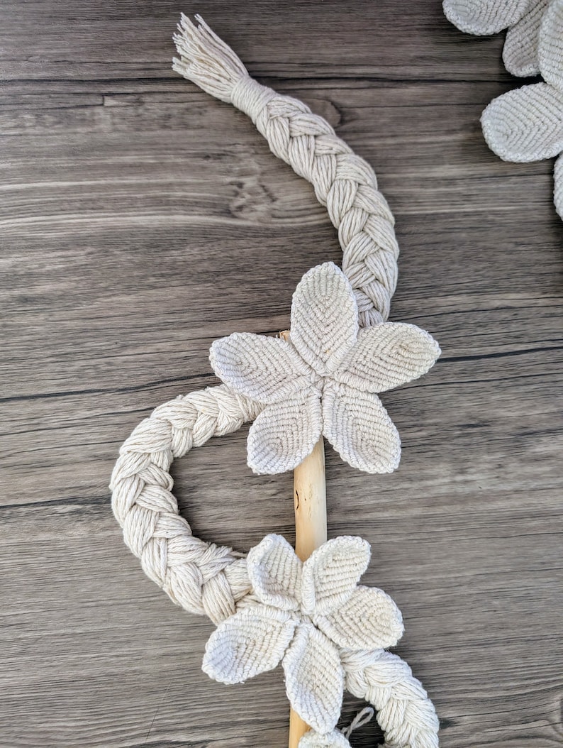 Boho Macrame With Flowers, Handmade Wall Hanging Home Decor, Bohemian ...