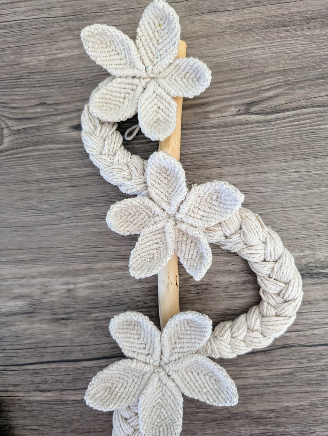 Boho Macrame With Flowers, Handmade Wall Hanging Home Decor, Bohemian ...