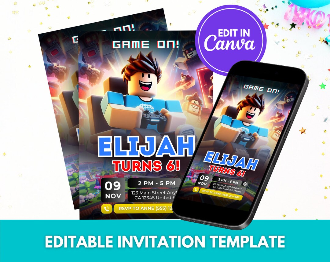 Roblox Invitation Roblox Invite Roblox Boys Roblox Invitation Template ...