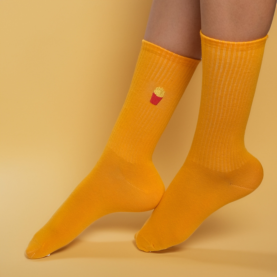 Colored Breathable Socks, 6 Pairs of Socks, Sausage Socks, Embroidered ...