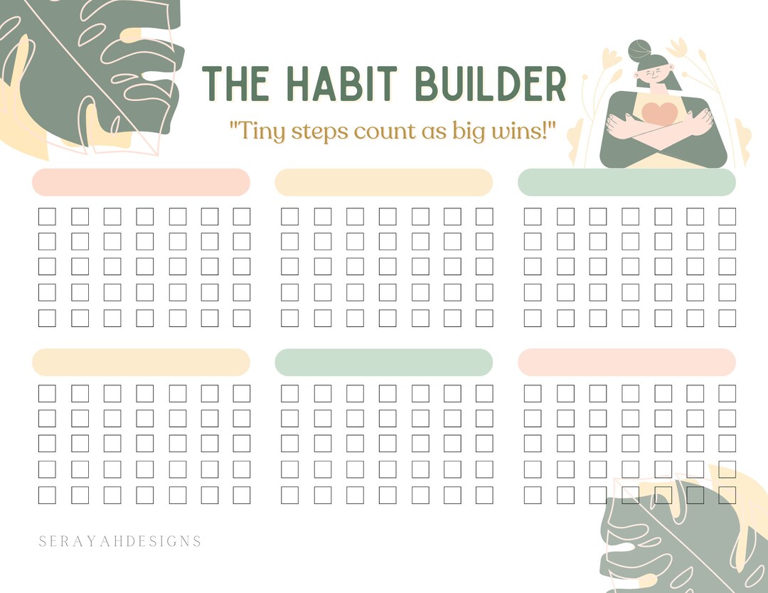 A4 Letter Printable Habit Builder Self Development Tracker - Etsy