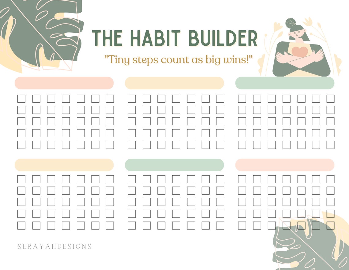 A4 Letter Printable Habit Builder Self Development Tracker - Etsy