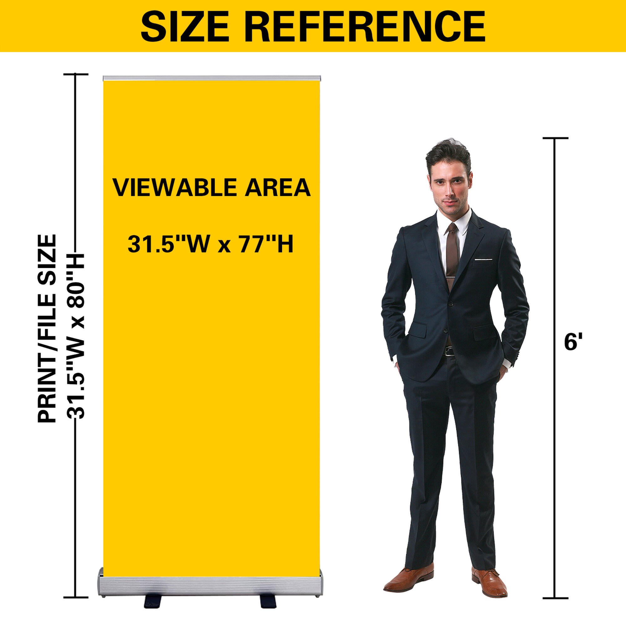 CUSTOM Heavy-duty Retractable Banner Stand 31.5"x80" for Trade Show and ...