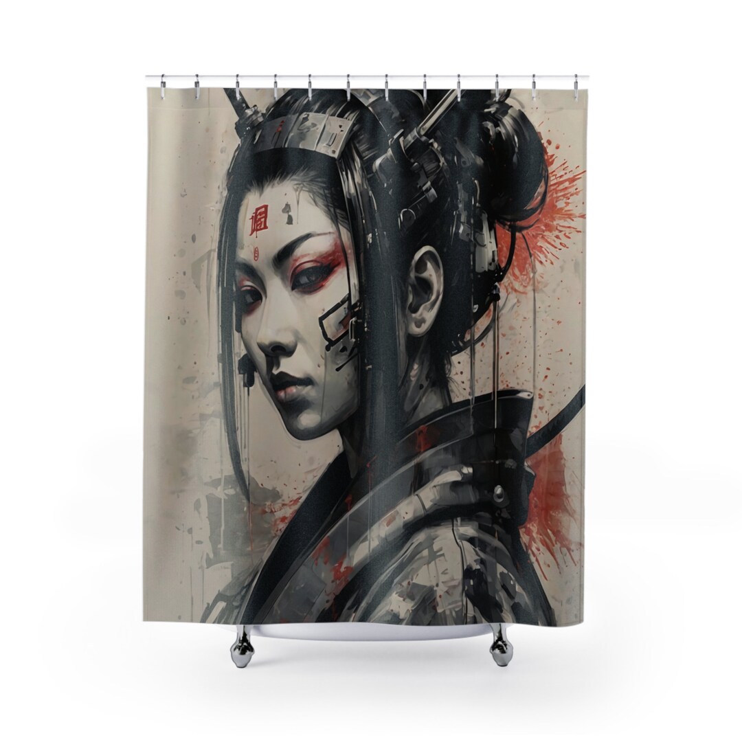 Cyberpunk Samurai Shower Curtain for Adults, Ideal Gift for Weebs and ...