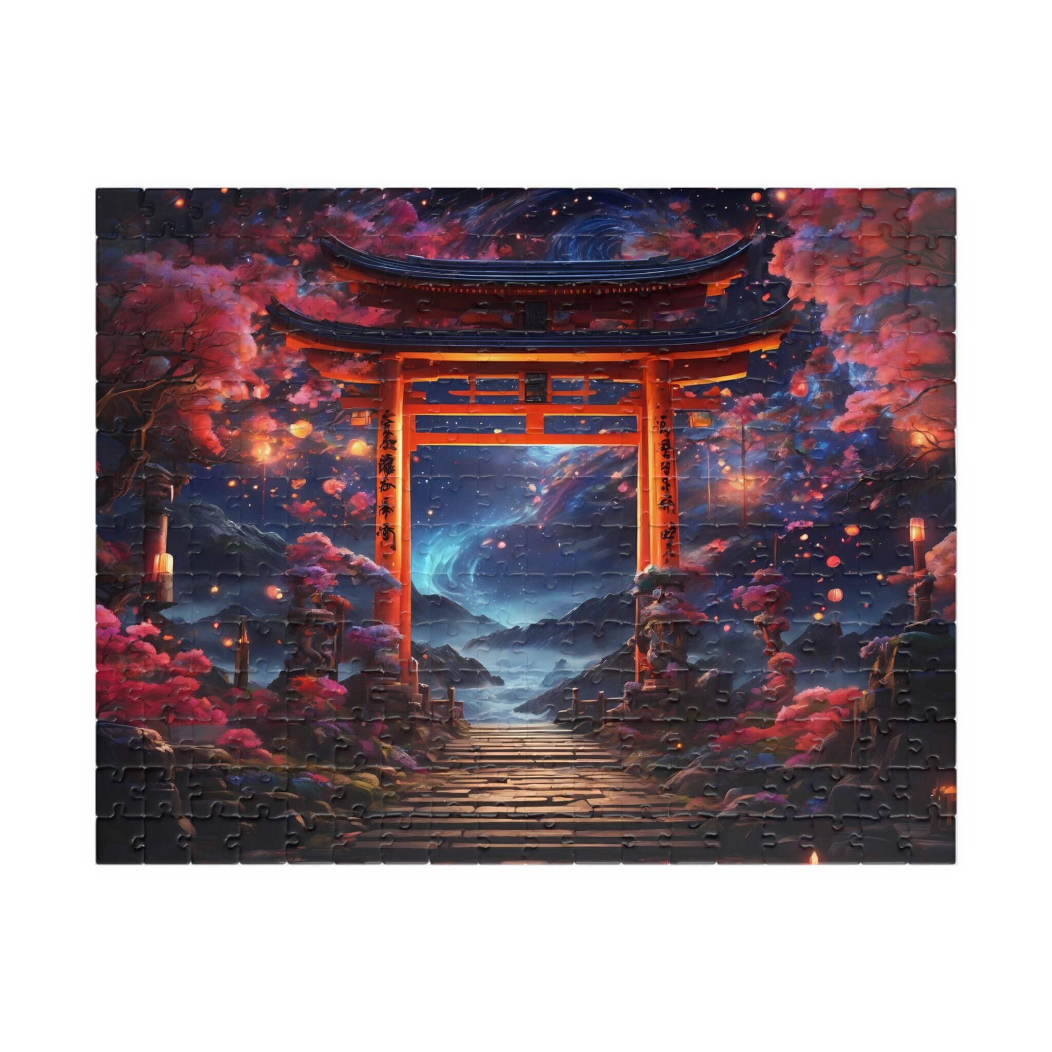 Cosmic Torii Gate Puzzle | Cherry Blossom Nebula Sky - Etsy